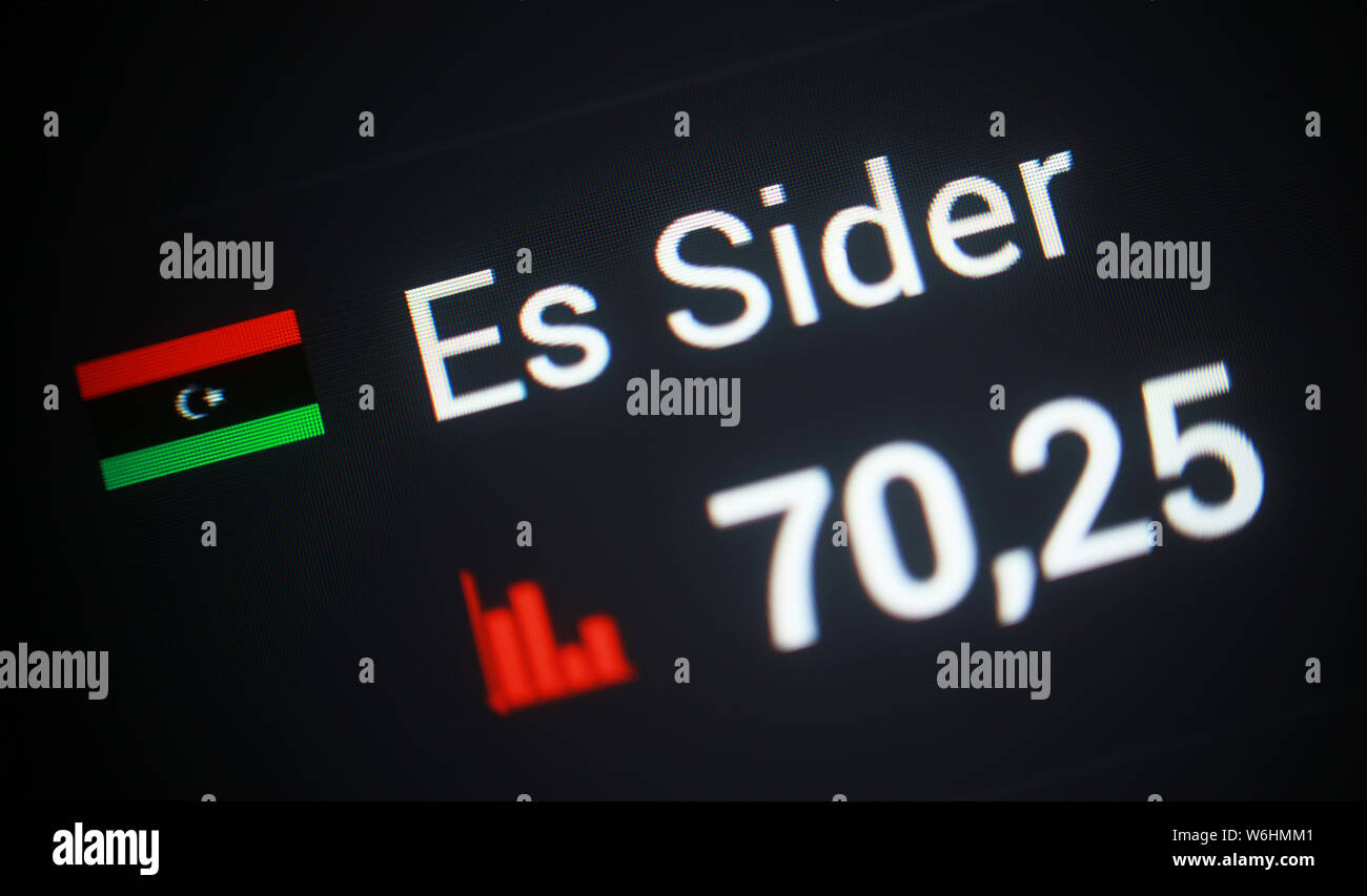 Es Sider oil stock exchange indicator on computer screen Stock Photo ...