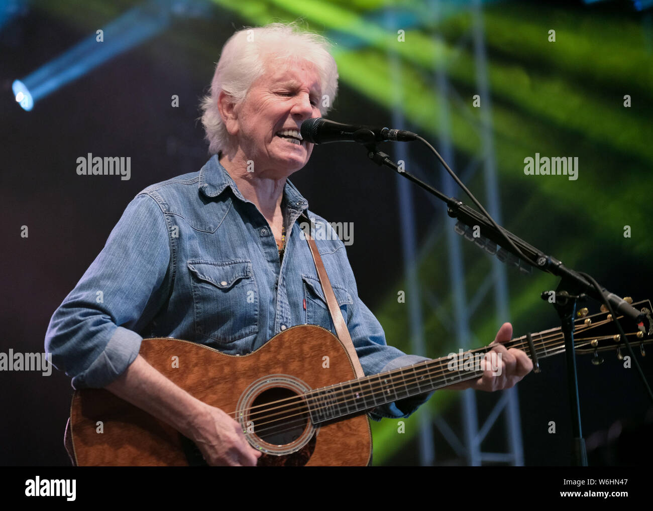 English singer and songwriter, Graham William Nash OBE, formerly part ...