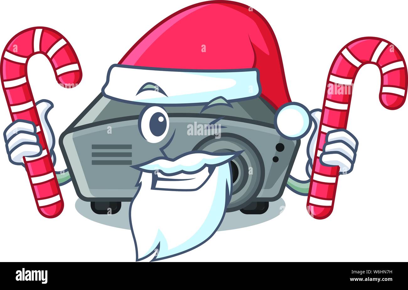 Santa with candy projector toy in a cartoon chair Stock Vector Image ...