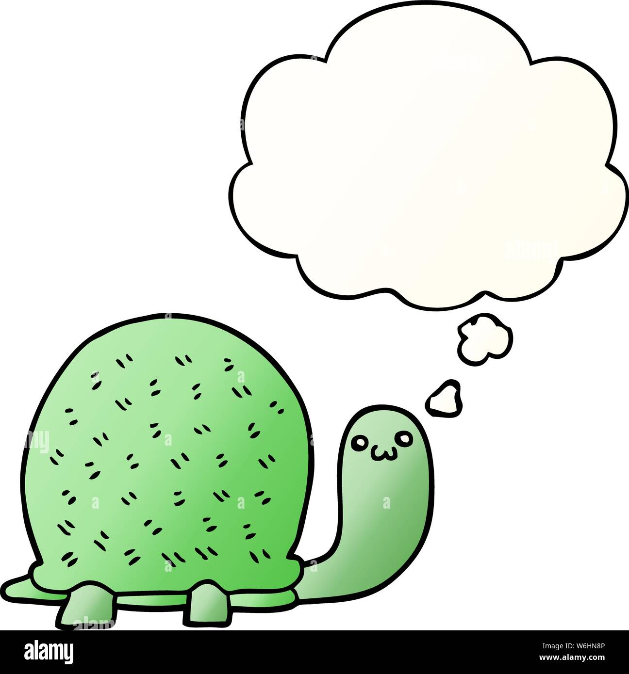 cute cartoon turtle with thought bubble in smooth gradient style Stock ...