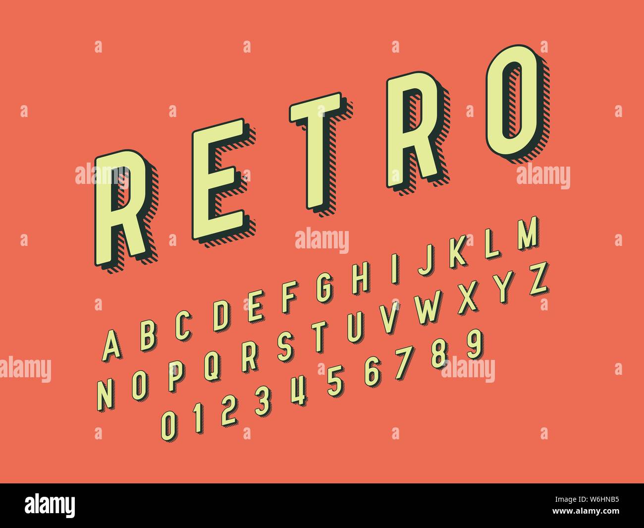 Retro color font and alphabet. Stock vector Stock Vector Image & Art ...
