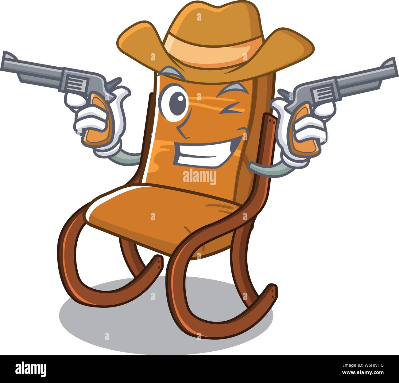 Cowboy rocking chair in cartoon living room Stock Vector Image & Art ...