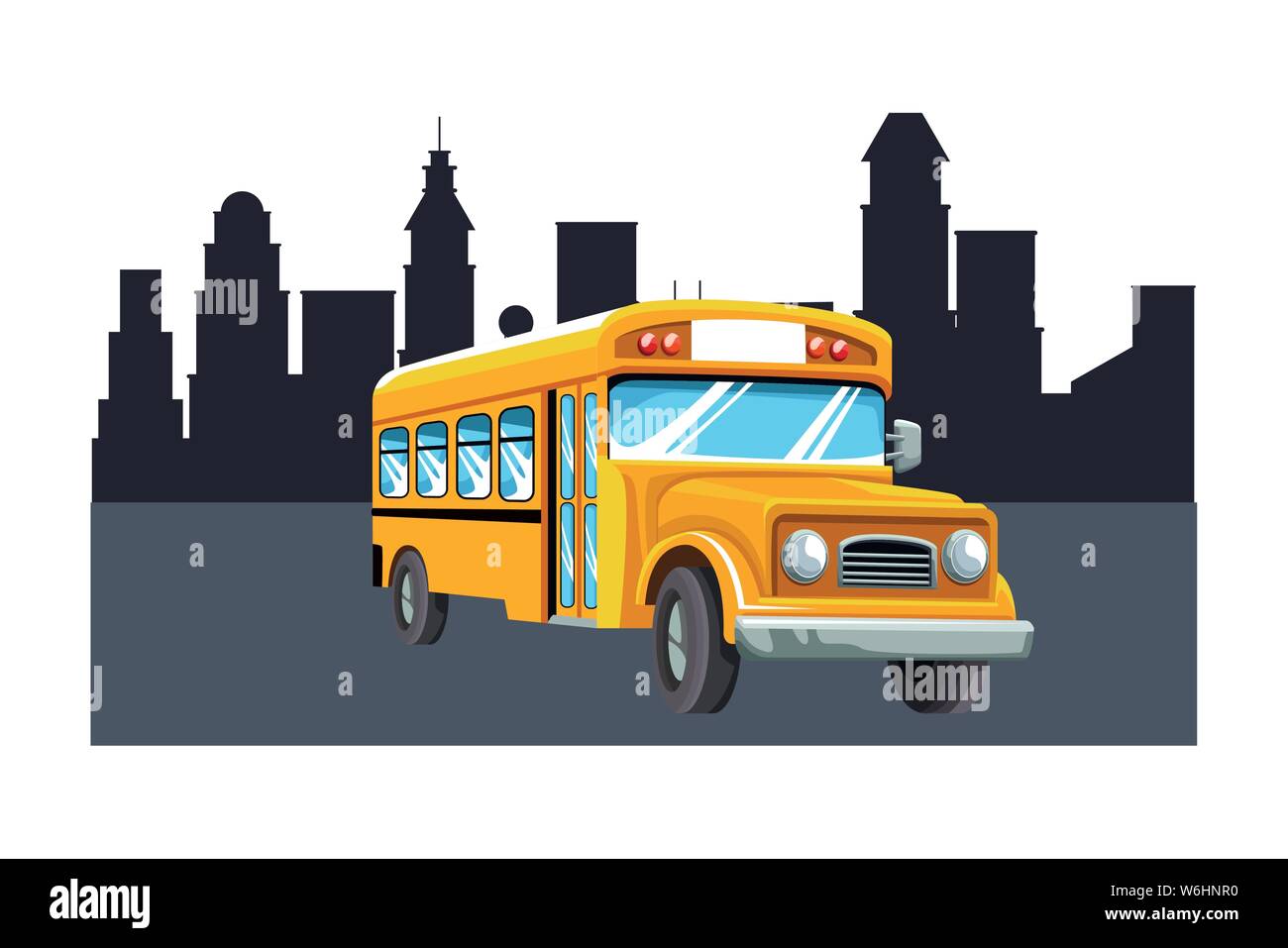 School bus in the city cartoon isolated Stock Vector Image & Art - Alamy