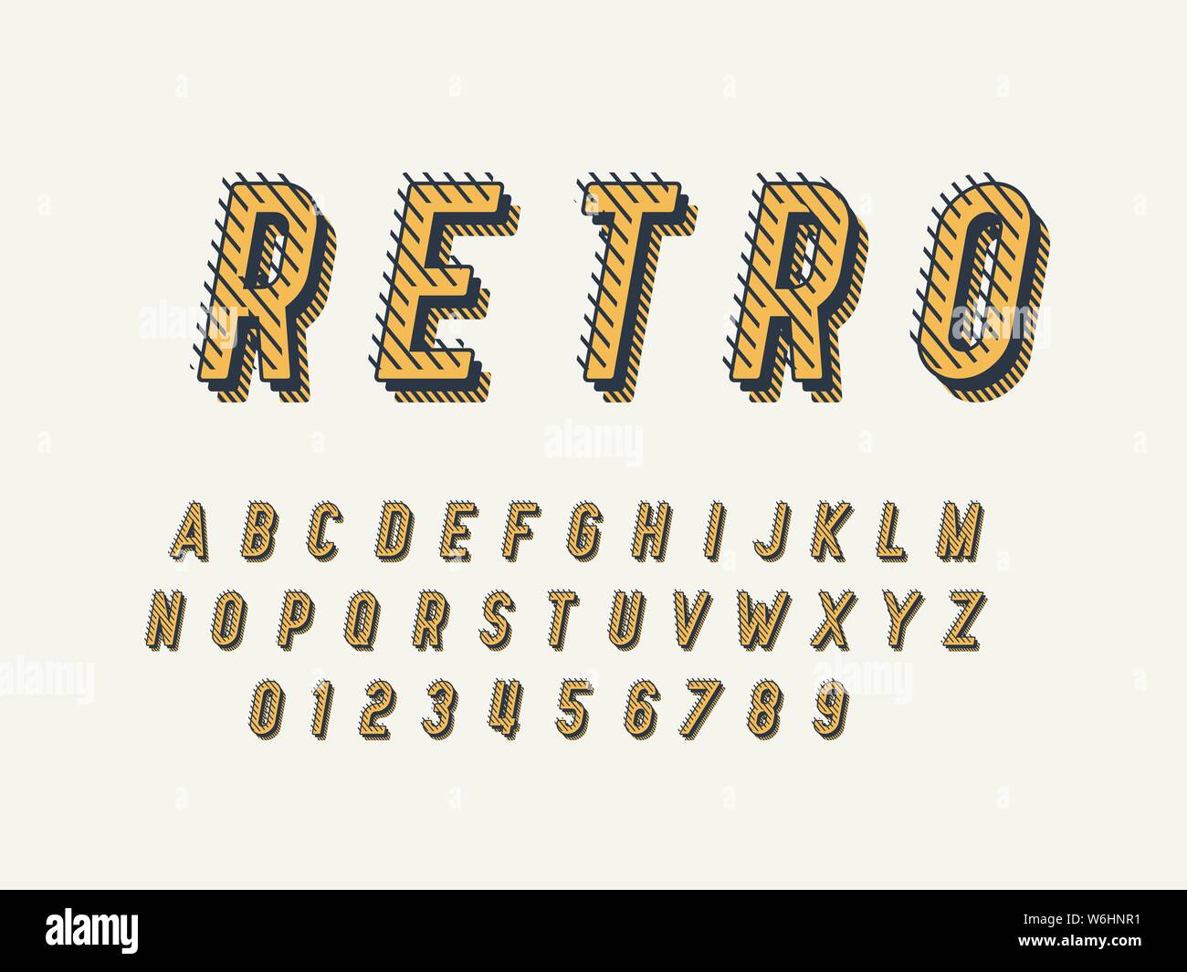 Retro color font and alphabet. Stock vector Stock Vector Image & Art ...