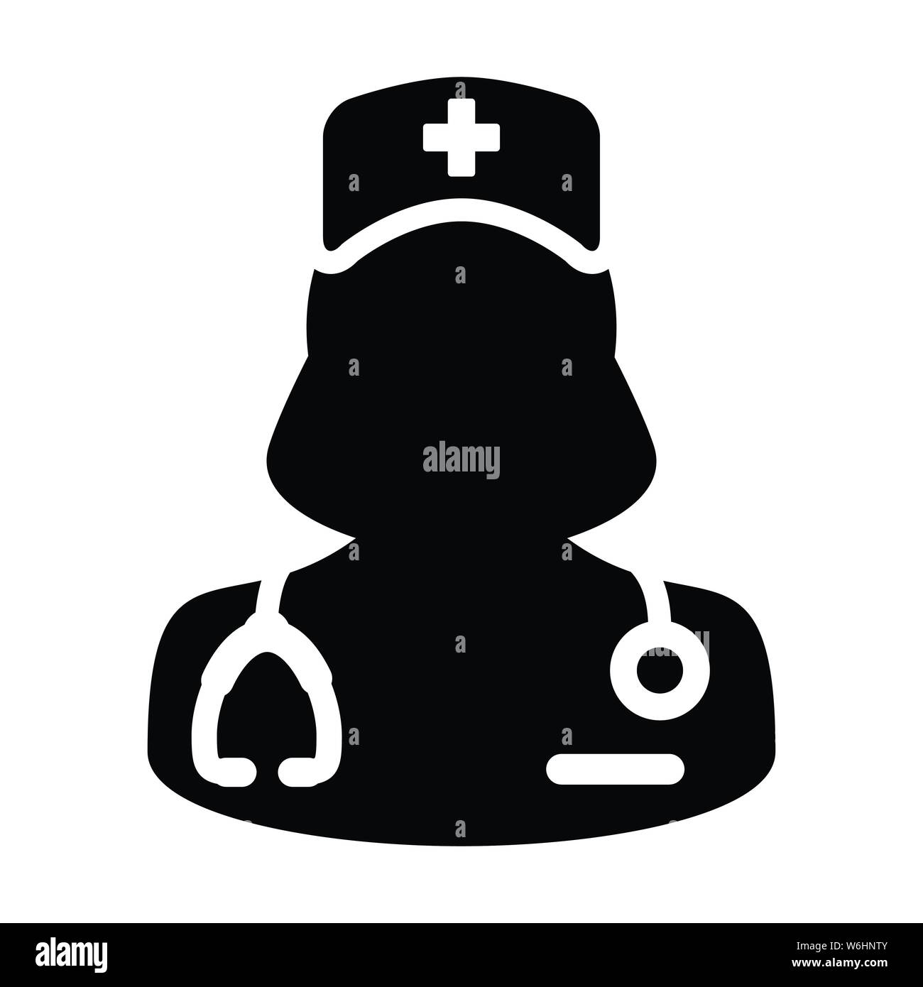 Medical assistant icon vector female person profile avatar with a ...