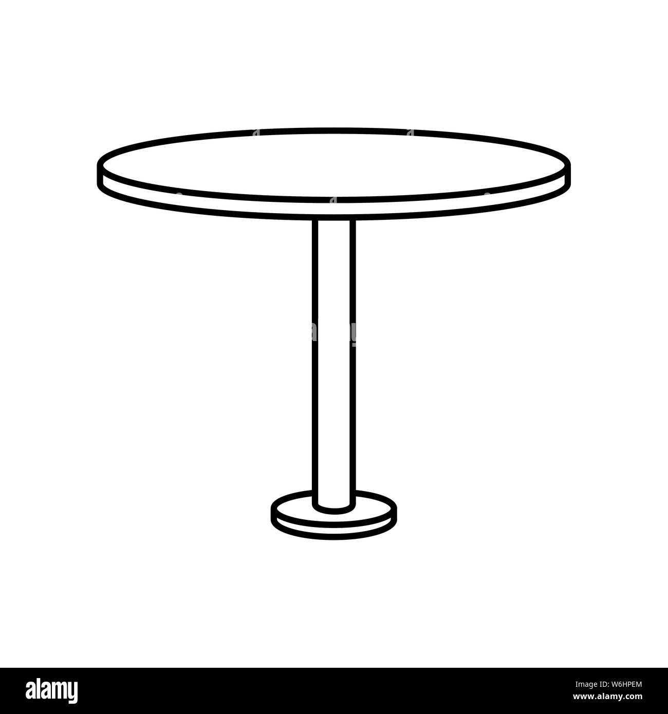 circular table wooden forniture isolated icon Stock Vector Image & Art ...