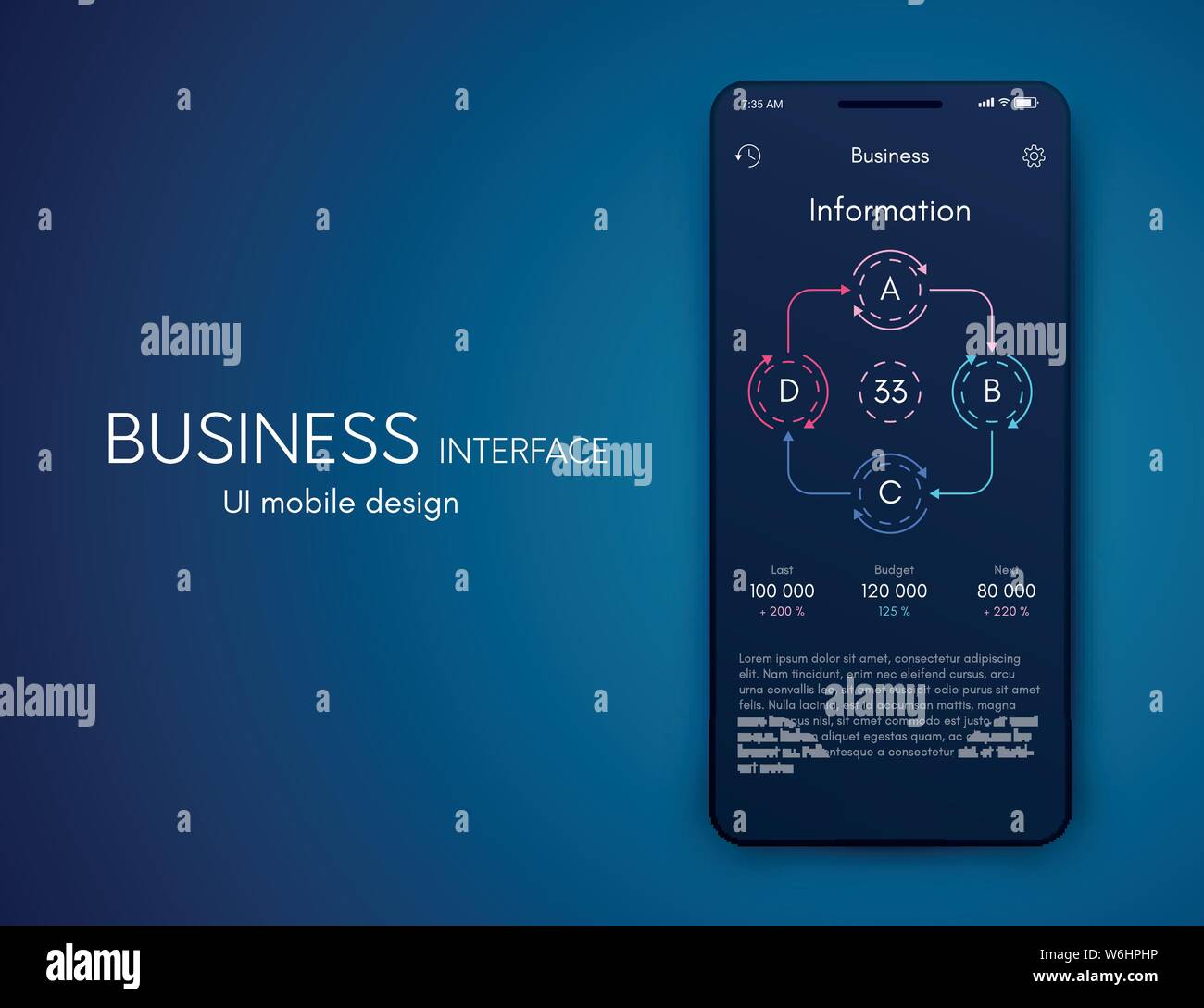 Mobile Application Interface Ui Design Vector Illustration Stock Vector Image And Art Alamy