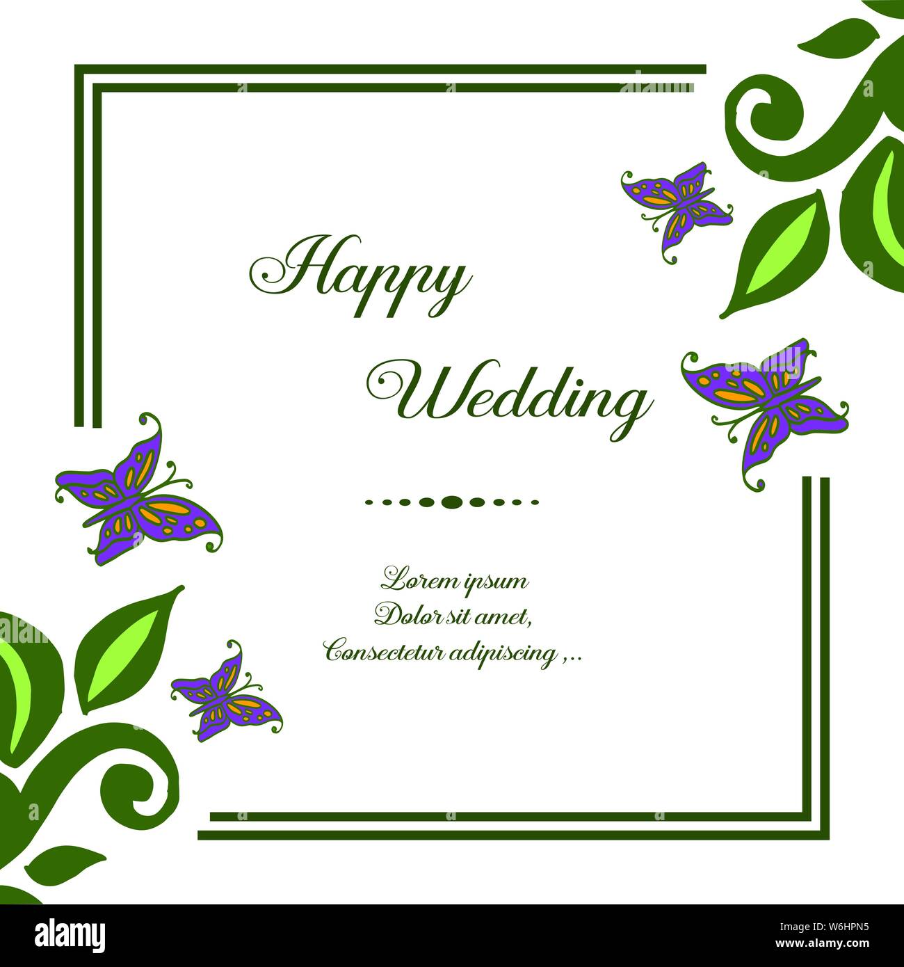 Branches leaf and flowers, seamless pattern frame, design of card happy ...