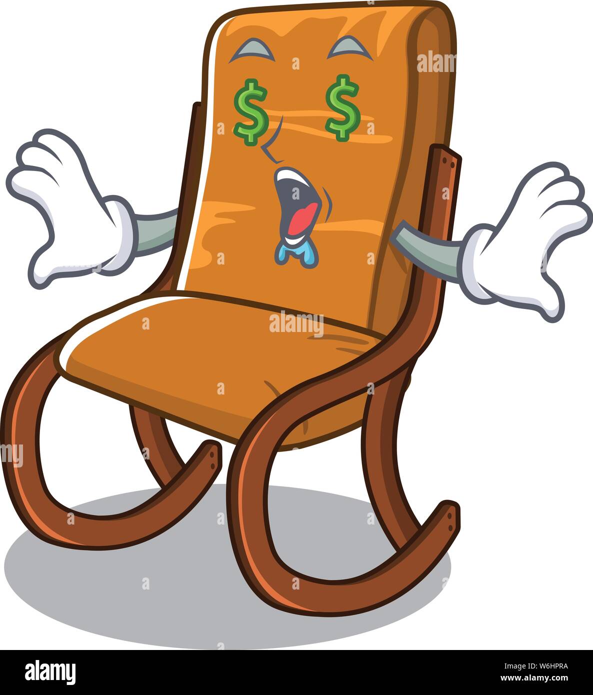 Money eye toy rocking chair above cartoon table Stock Vector Image ...
