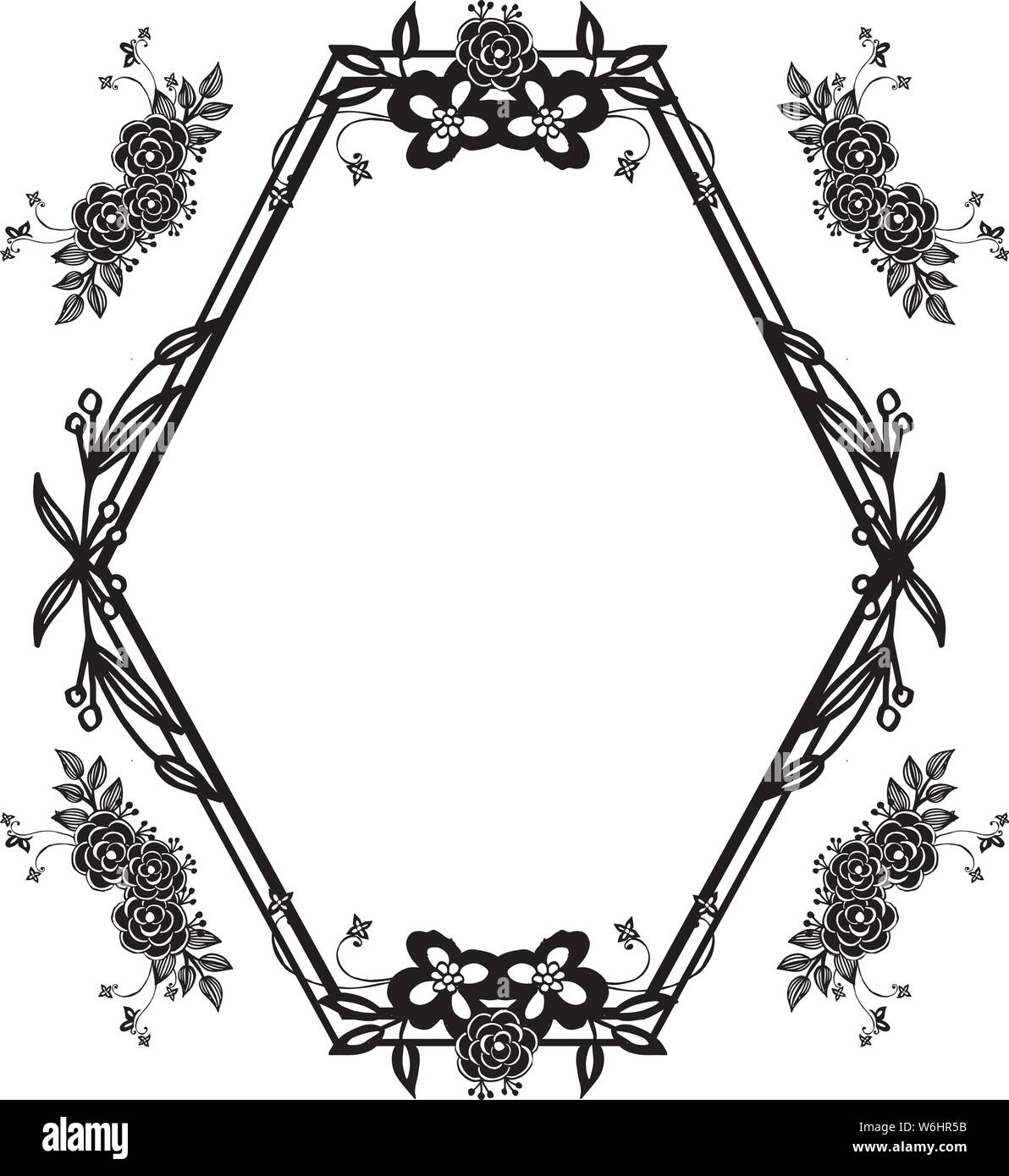 Design of invitation card, elegant flowers and pattern unique frame ...