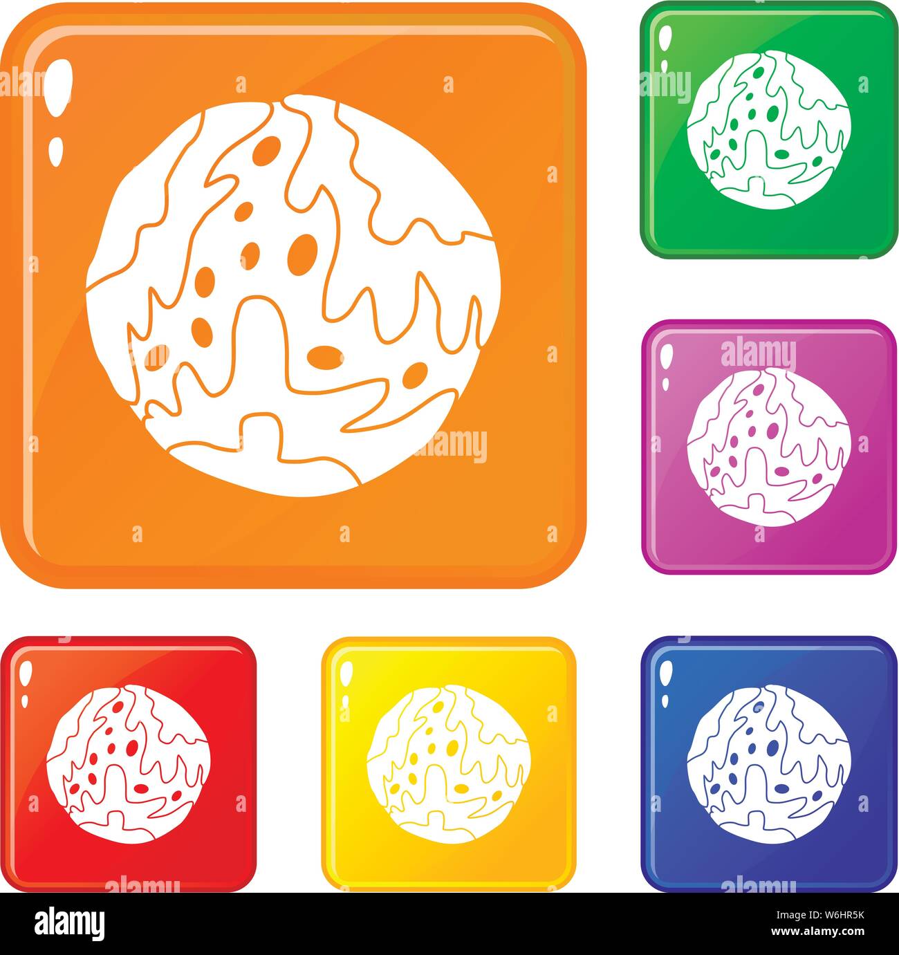 Little planet icons set vector color Stock Vector Image & Art - Alamy