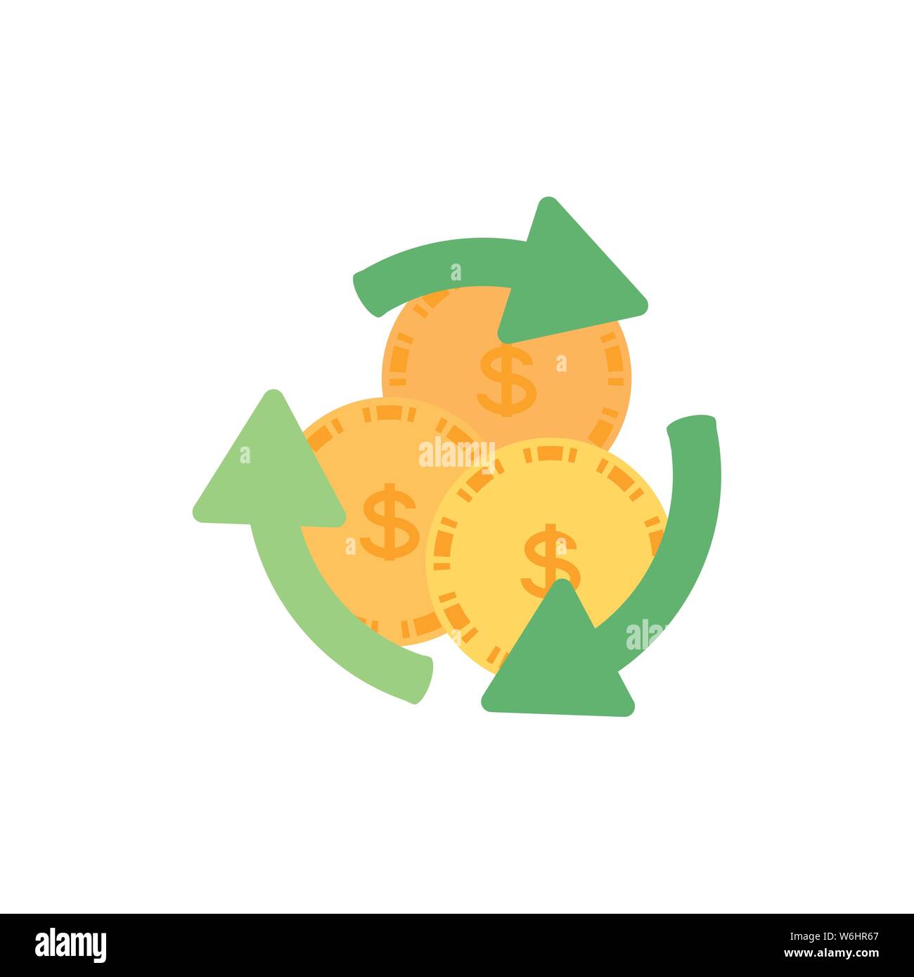 recycling arrows with money coins vector illustration design Stock ...