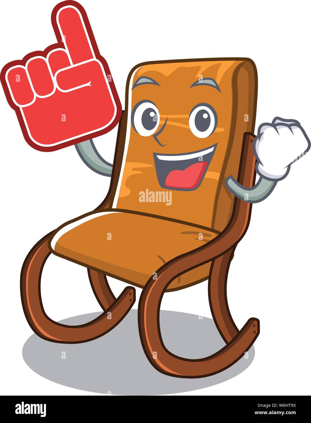 Foam finger toy rocking chair above cartoon table Stock Vector Image ...