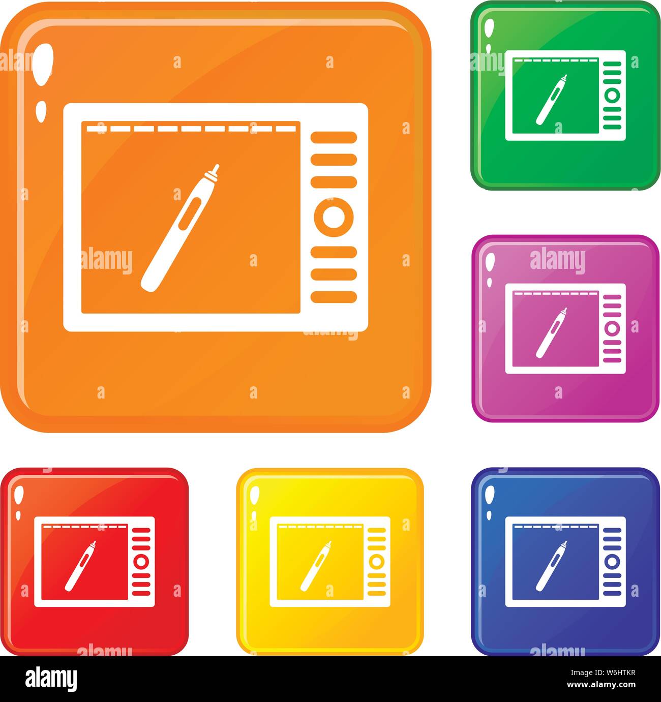 Graphics tablet icons set vector color Stock Vector Image & Art - Alamy