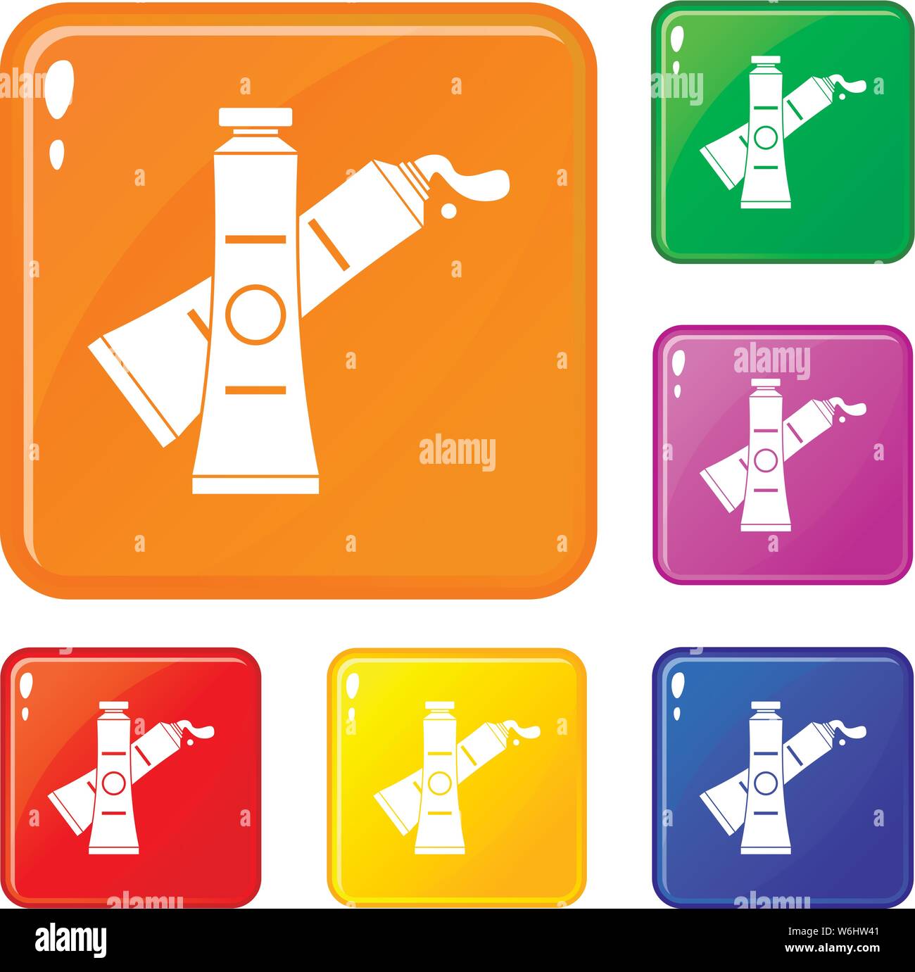 Oil paints icons set vector color Stock Vector Image & Art - Alamy