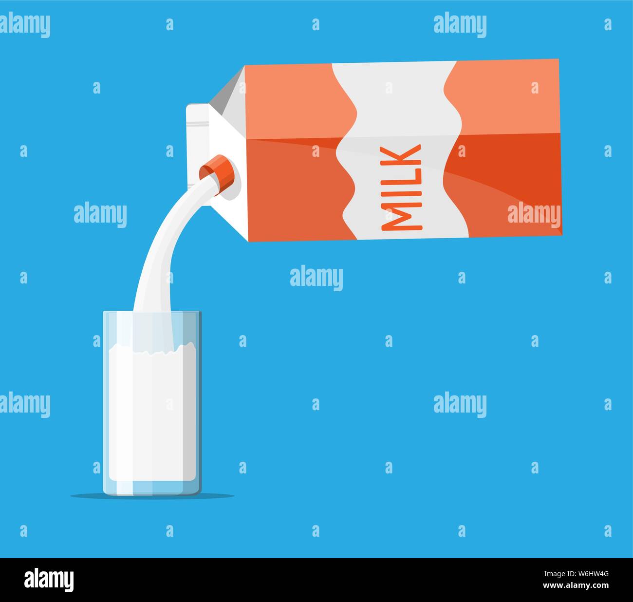 Milk glass and cardboard package Stock Vector Images - Alamy