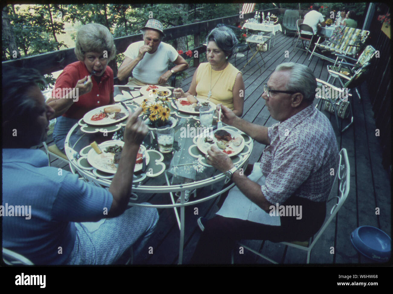 INFORMAL DINING AT A PARTY IN A HOME OF LAND OF THE FIFTH SEASON, A ...