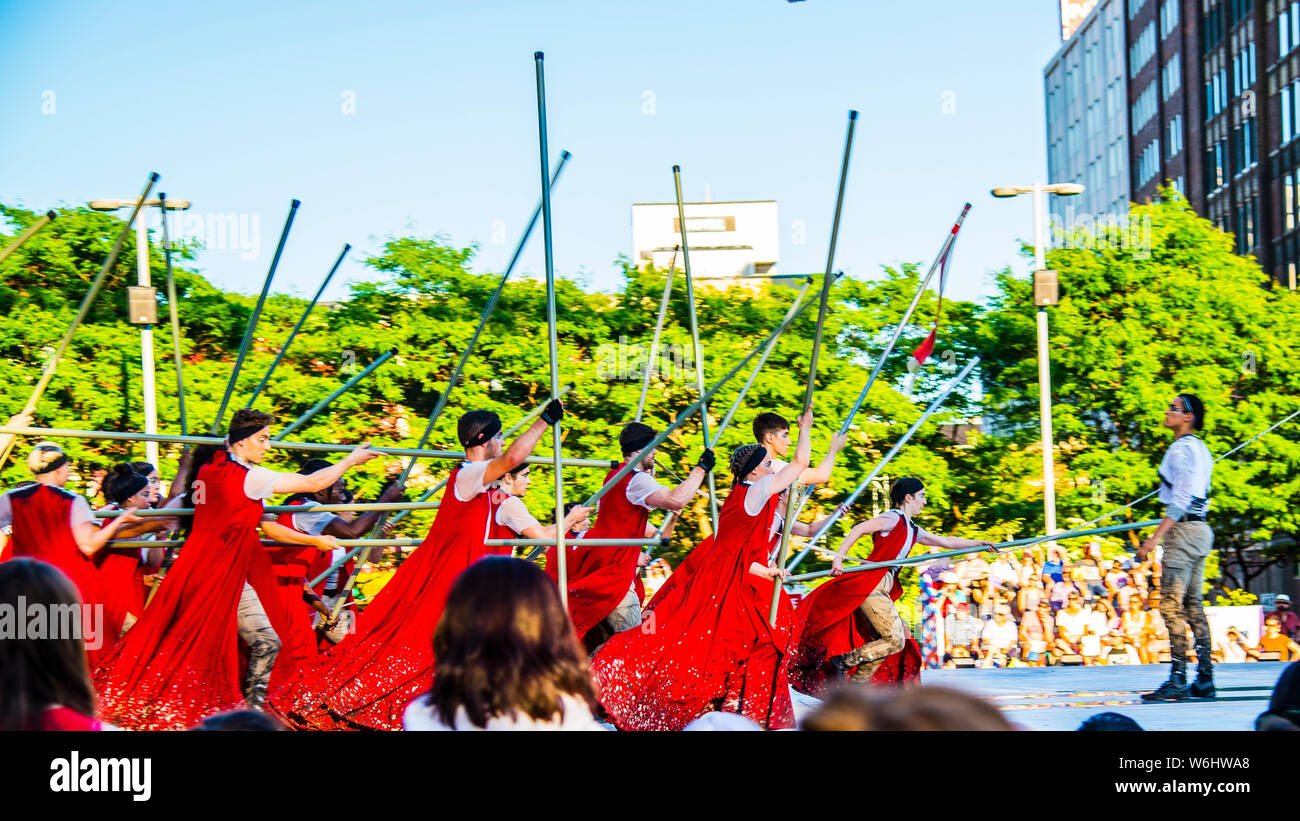 Cirque completement Acrobat public show in Montreal Stock Photo - Alamy
