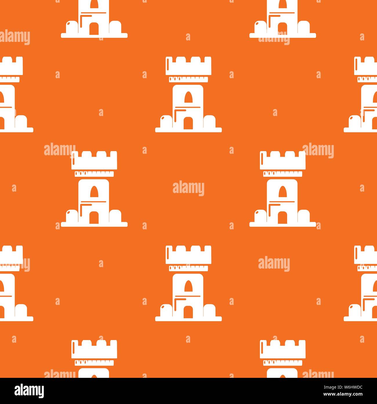 Castle tower pattern vector orange Stock Vector Image & Art - Alamy