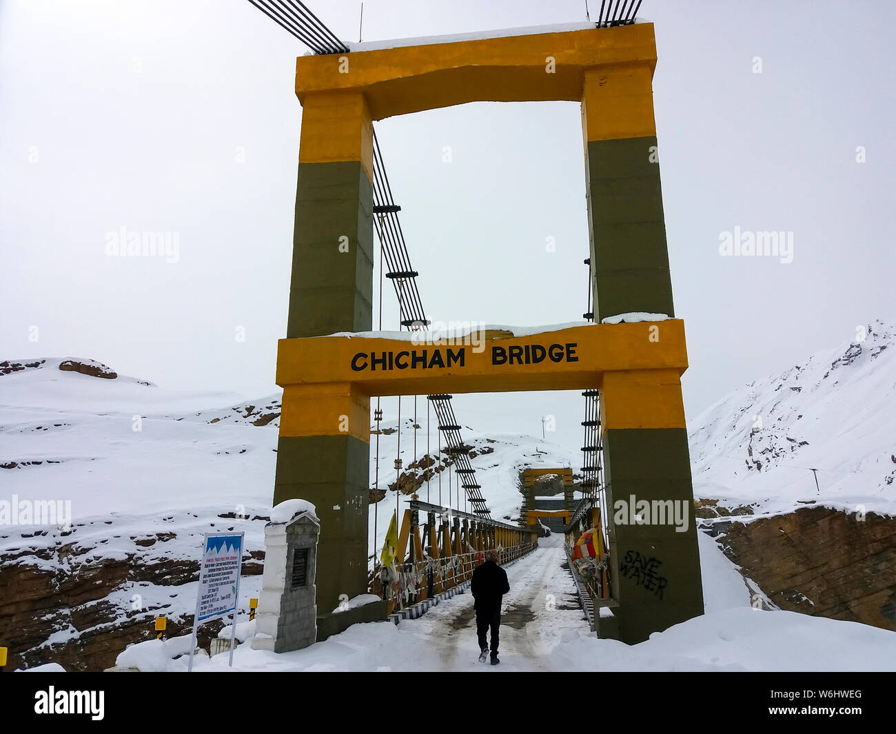 Chicham Bridge or Kibber Chicham Bridge in Spiti Valley, Himachal ...