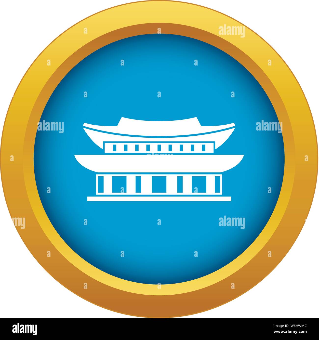 Gyeongbokgung palace, Seoul icon blue vector isolated Stock Vector ...