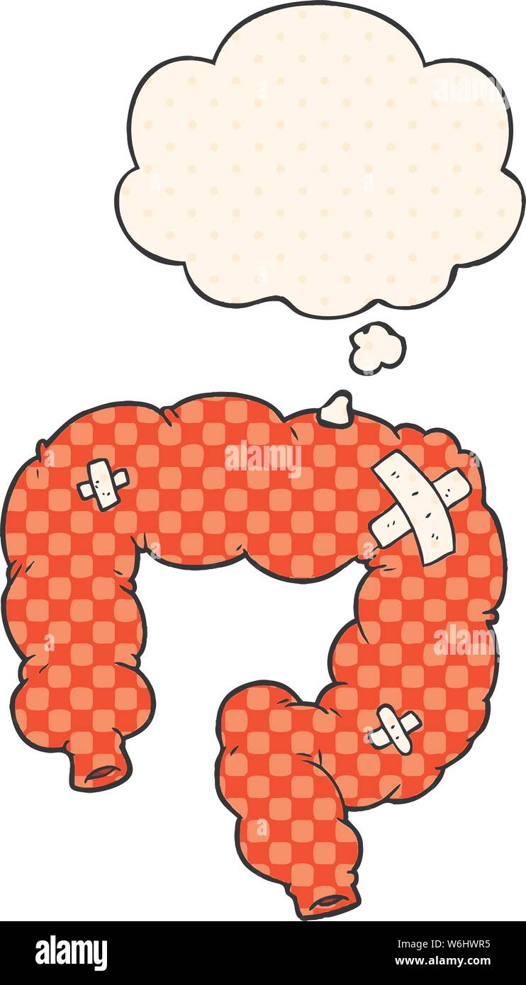 cartoon colon with thought bubble in comic book style Stock Vector ...