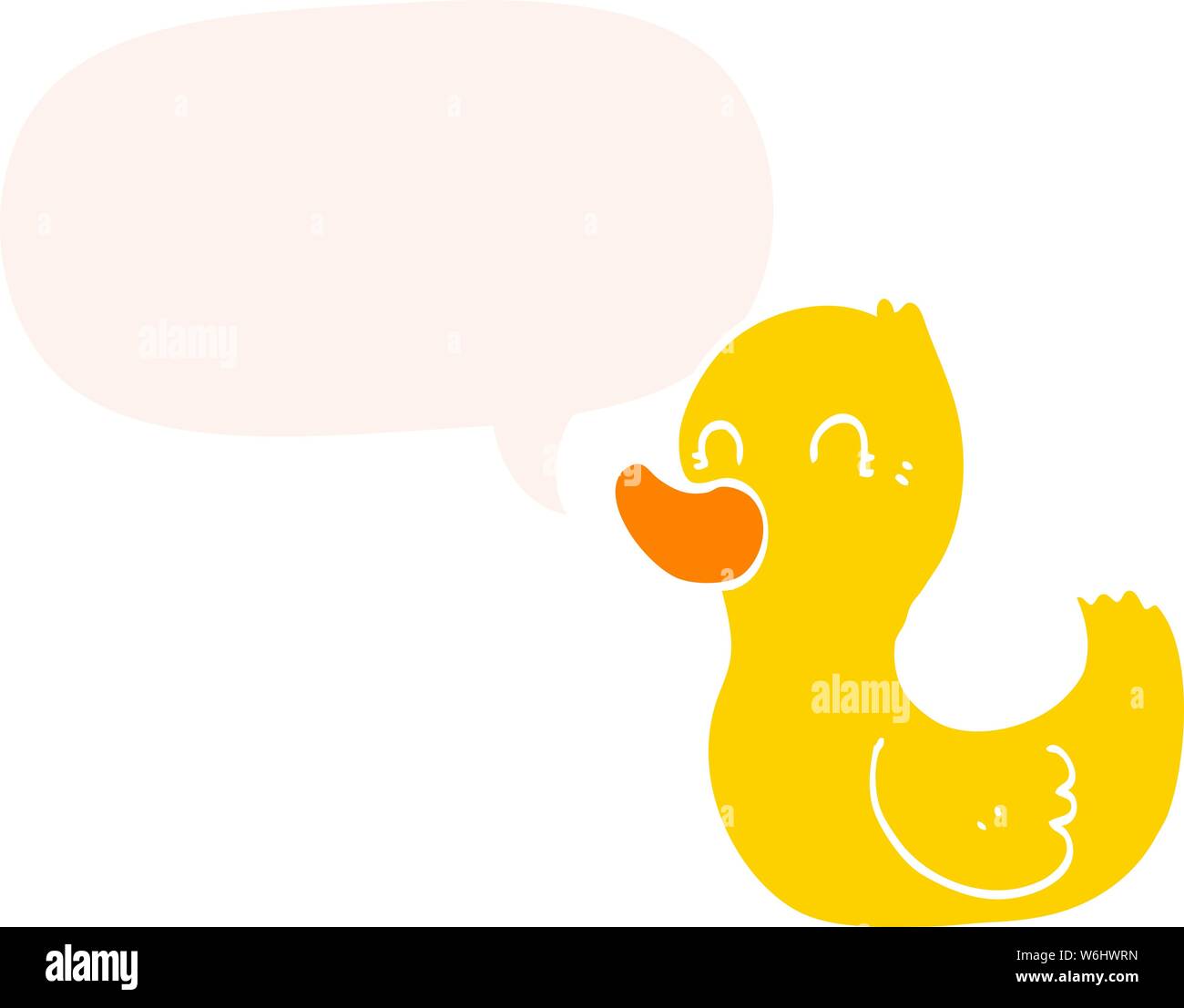 cartoon duck with speech bubble in retro style Stock Vector Image & Art ...