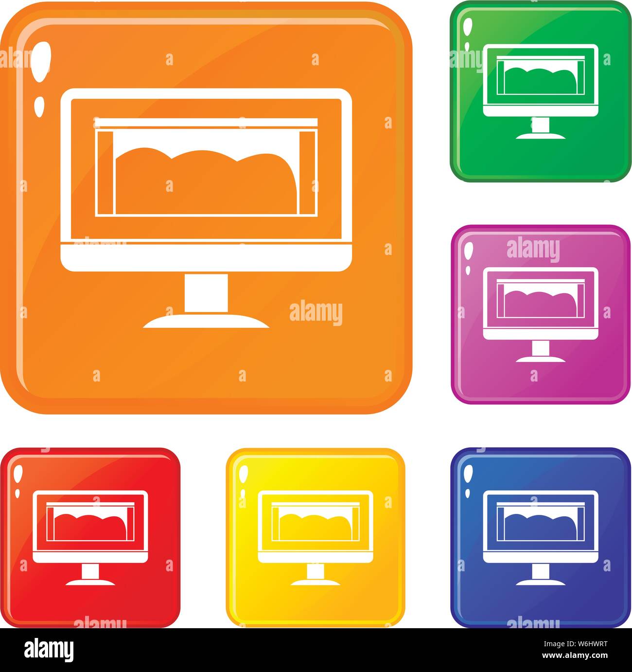 Drawing monitor icons set vector color Stock Vector Image & Art - Alamy