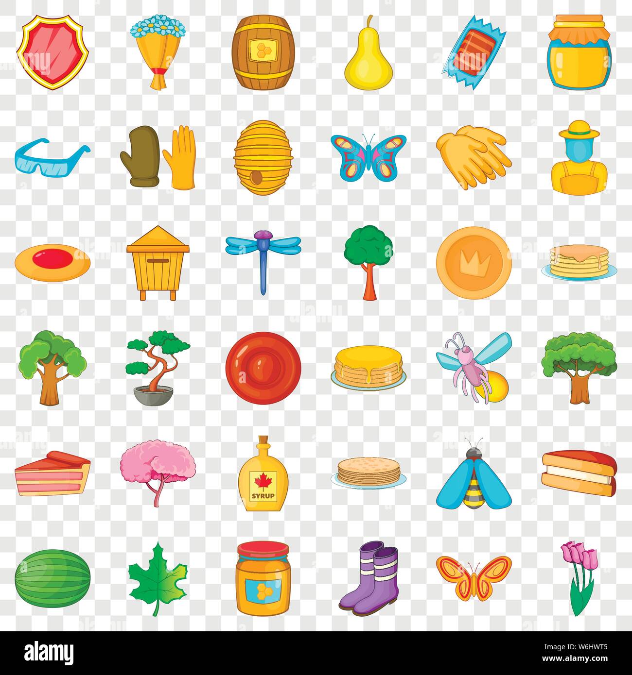 Honey icons set, cartoon style Stock Vector Image & Art - Alamy