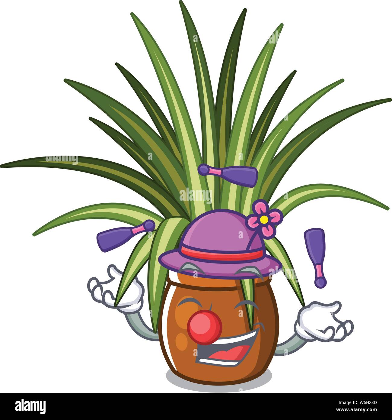 Juggling spider plants in the cartoon yard Stock Vector Image & Art - Alamy