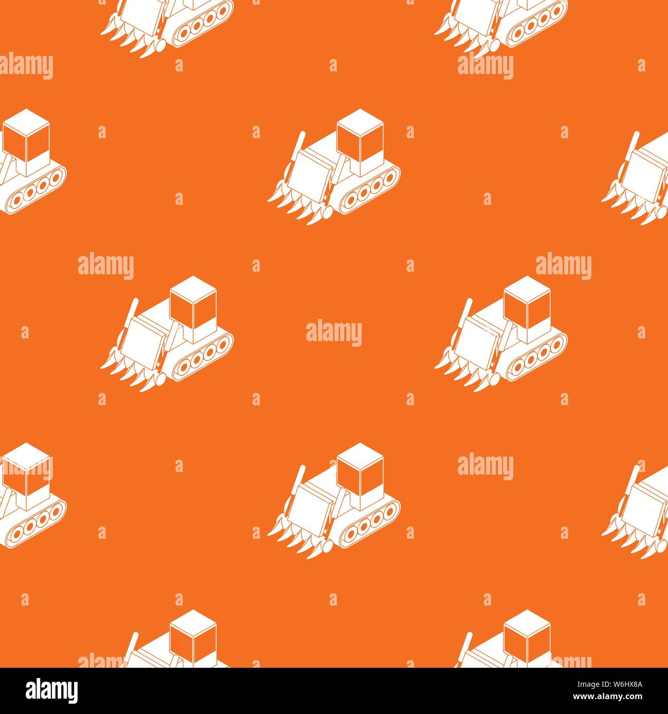Construction bulldozer pattern vector orange Stock Vector Image & Art ...