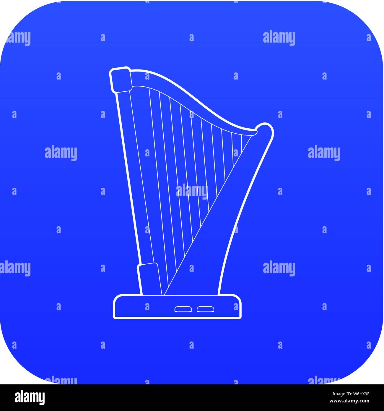 Harp icon blue vector Stock Vector Image & Art - Alamy