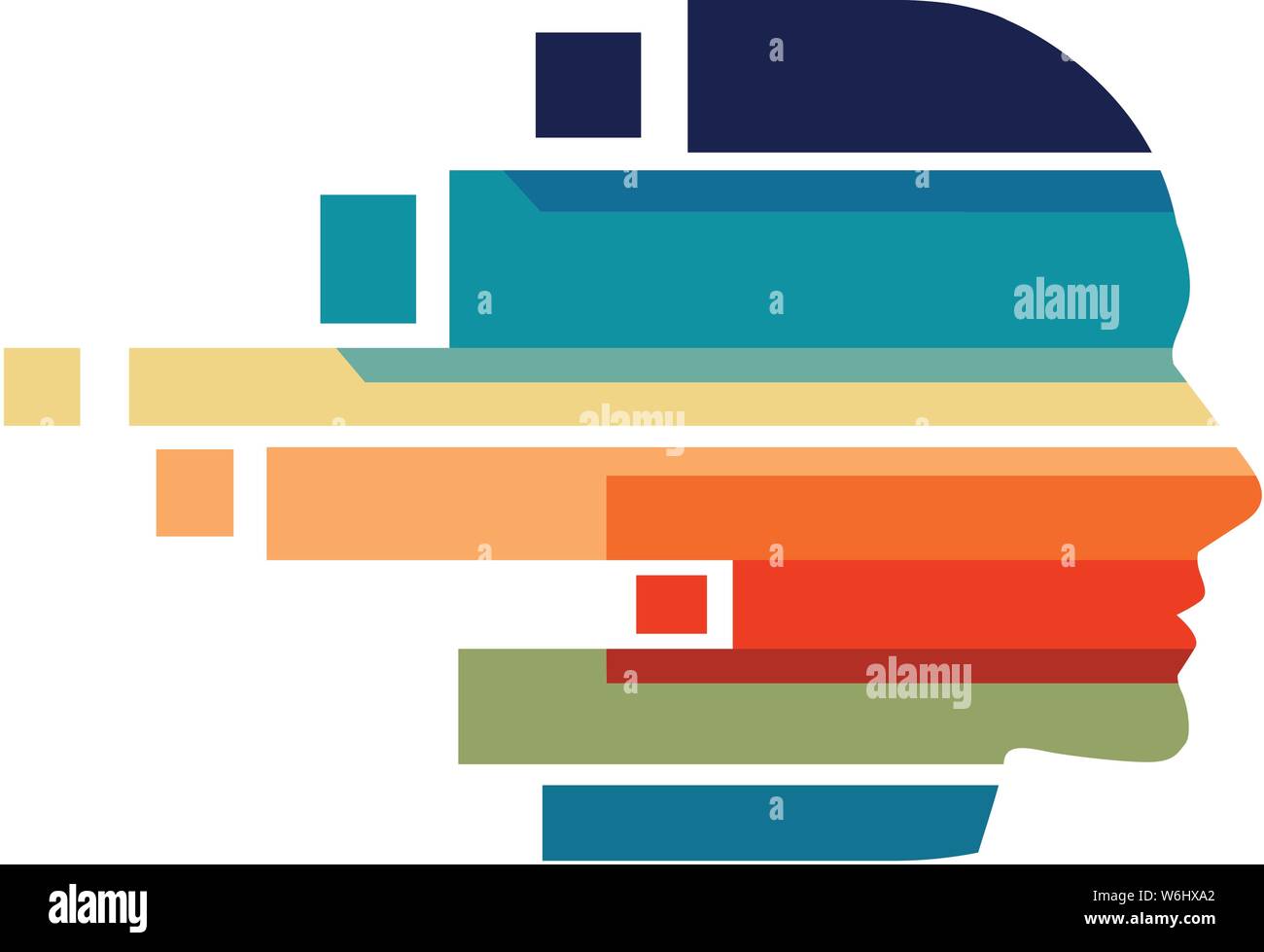 creative man head colorful logo, creative mind and art head logo ...