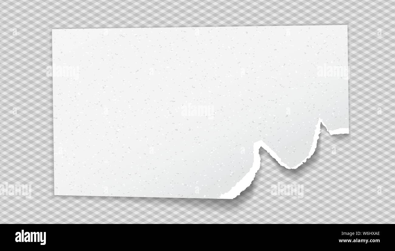 Torn white note, notebook grainy paper piece is on grey squared ... Torn white note, notebook grainy paper piece is on grey squared ...