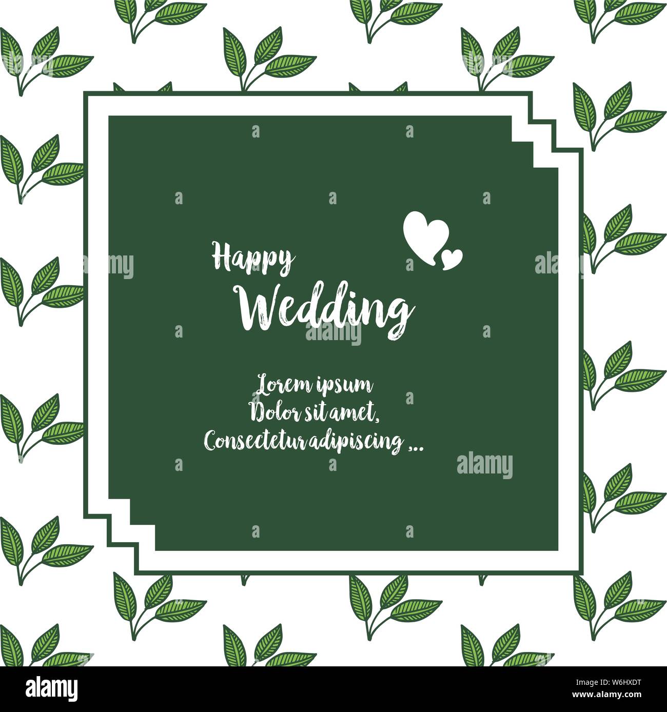 Colorful flower frame, ornate of card happy wedding, shape style unique ...