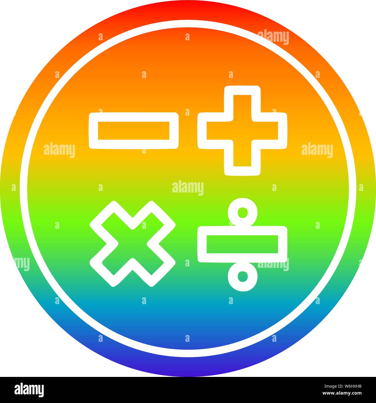 math with rainbow gradient finishs circular icon with rainbow gradient ...