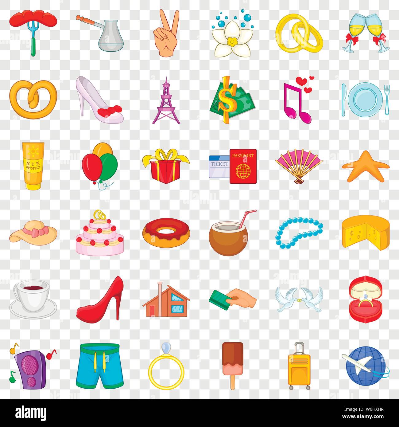 Celebration icons set, cartoon style Stock Vector Image & Art - Alamy