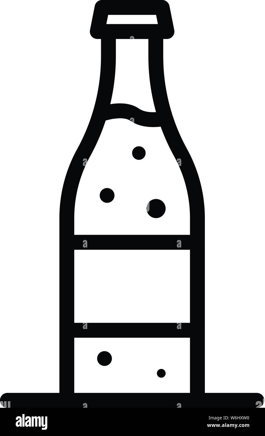 Glass bottle of lemonade icon, outline style Stock Vector Image & Art ...