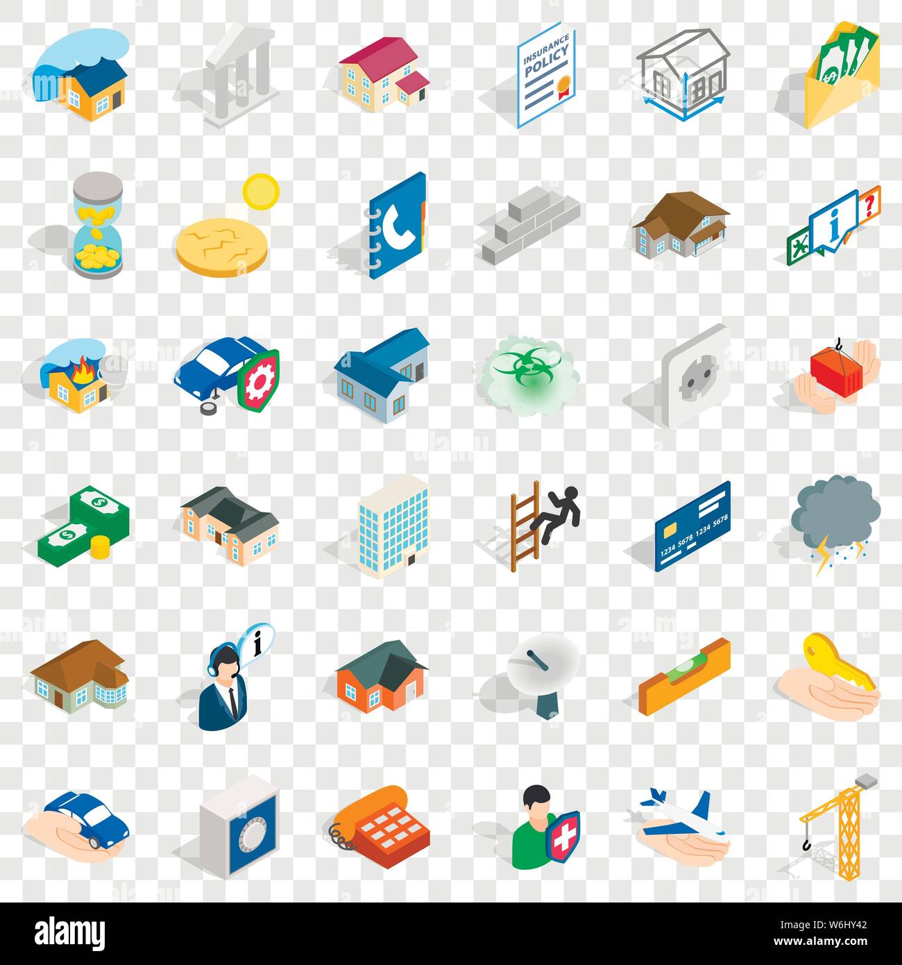 Satellite icons set, isometric style Stock Vector Image & Art - Alamy