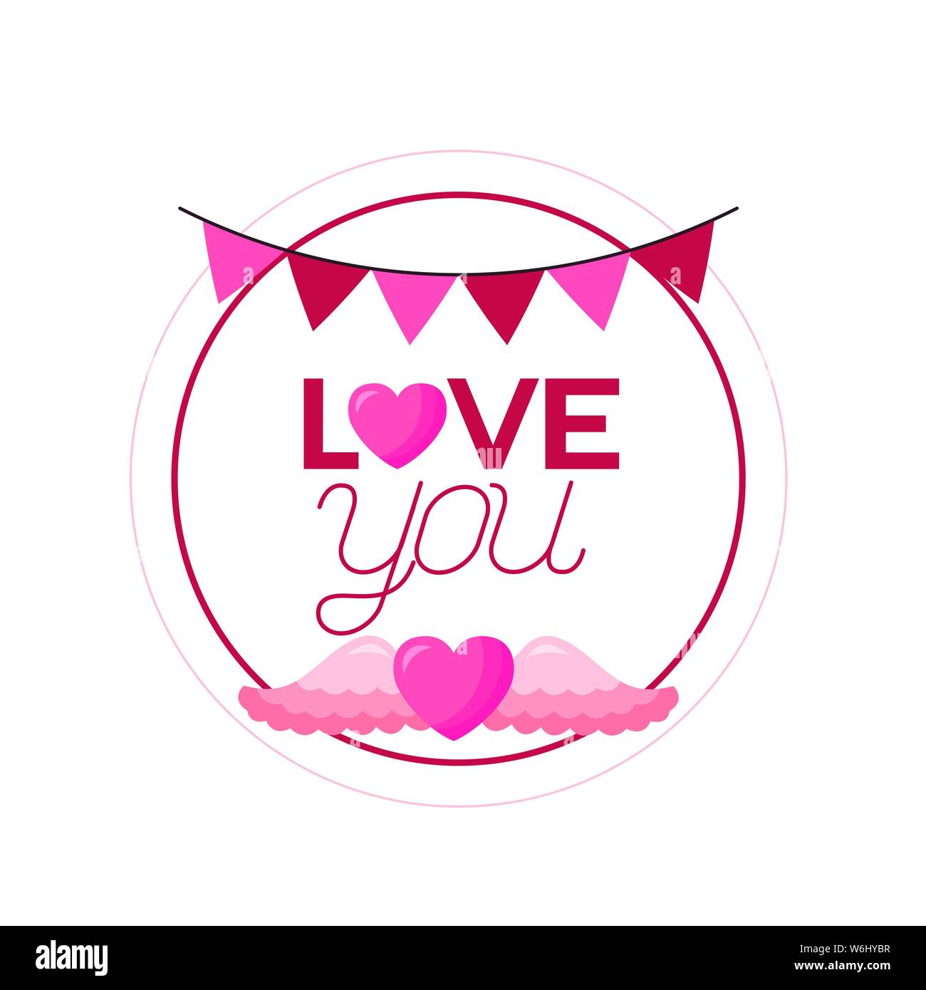 Heart and banner pennant design Stock Vector Image & Art - Alamy