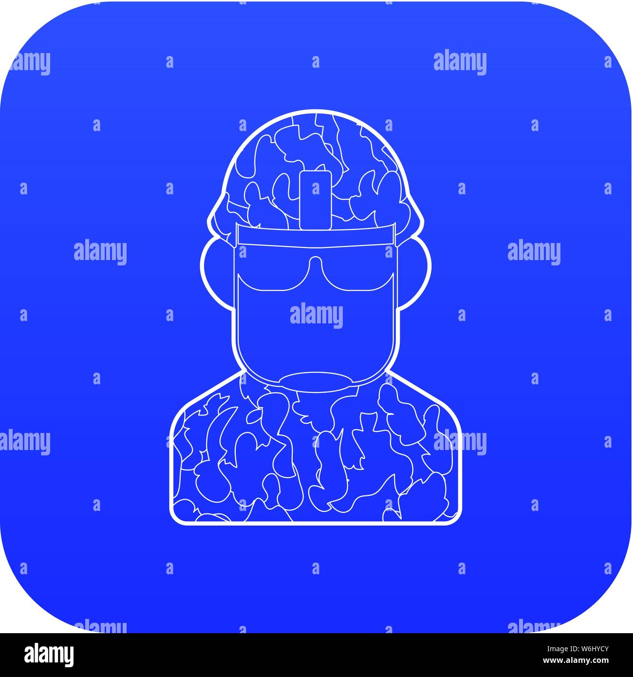 Soldier icon blue vector Stock Vector Image & Art - Alamy