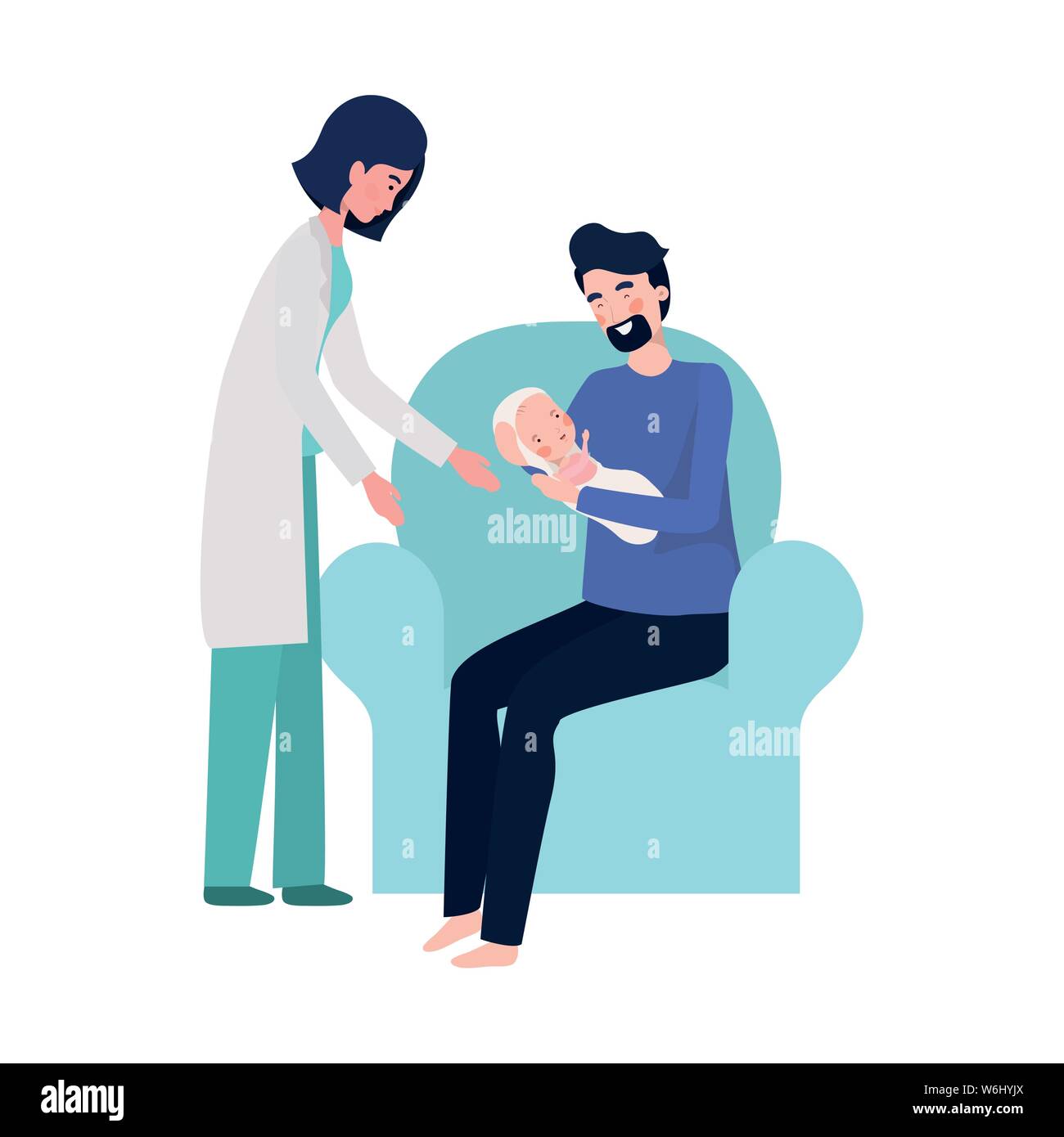 Cartoon doctor and father Cut Out Stock Images & Pictures - Alamy