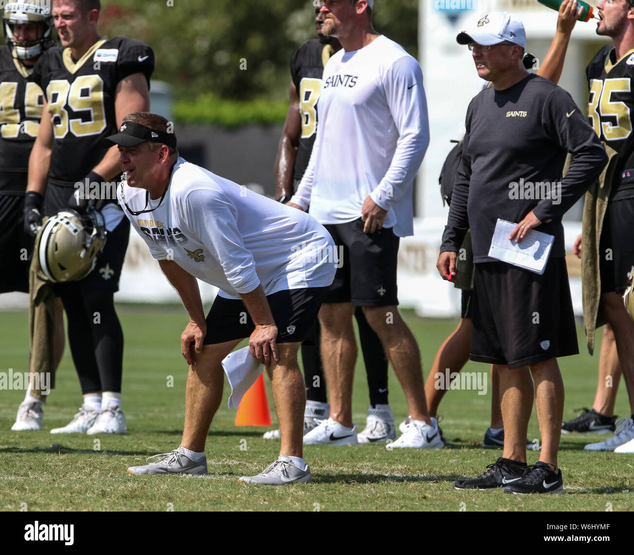 August 1, 2019: New Orleans Saints Head Coach Sean Payton and Offensive ...