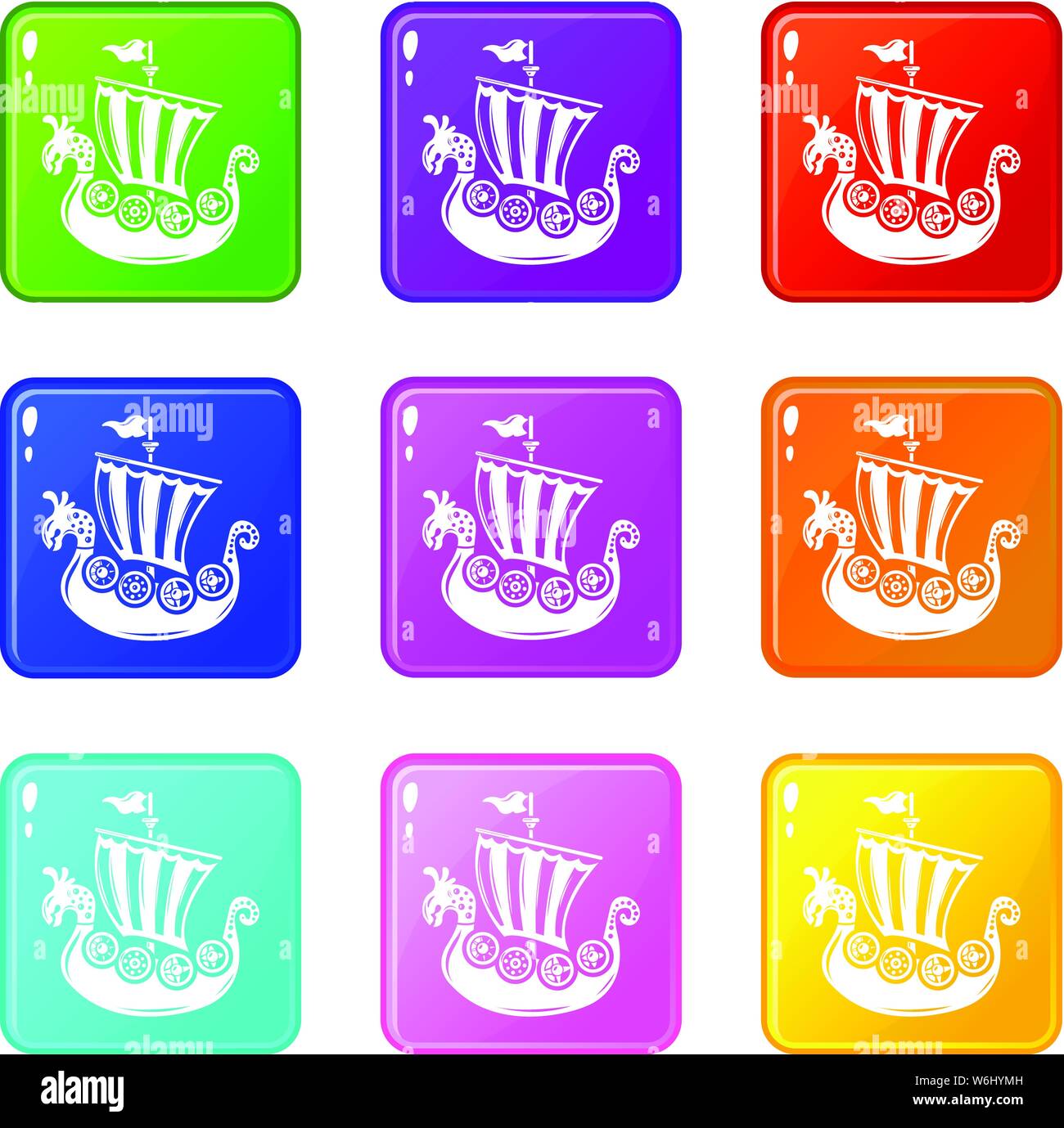 Frigate icons set 9 color collection Stock Vector Image & Art - Alamy