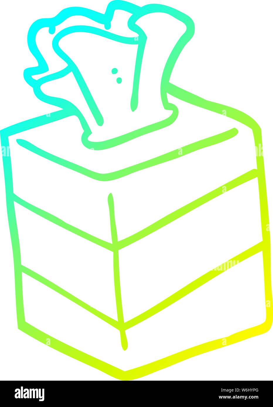 cold gradient line drawing of a cartoon tissue box Stock Vector Image ...