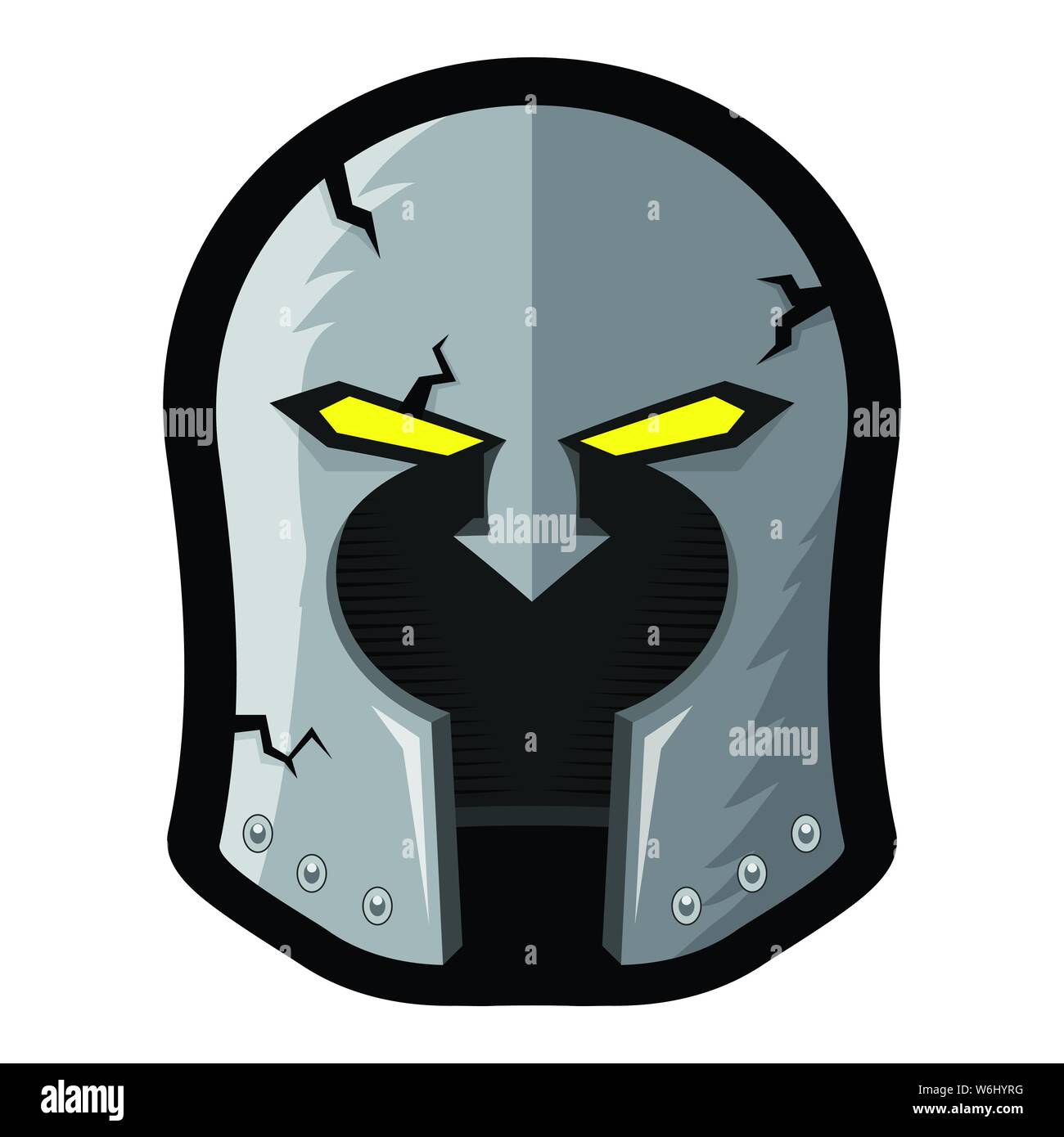 Old Cartoon Helmet Mascot. Greek Military Helmet. Roman Retro Headdress ...