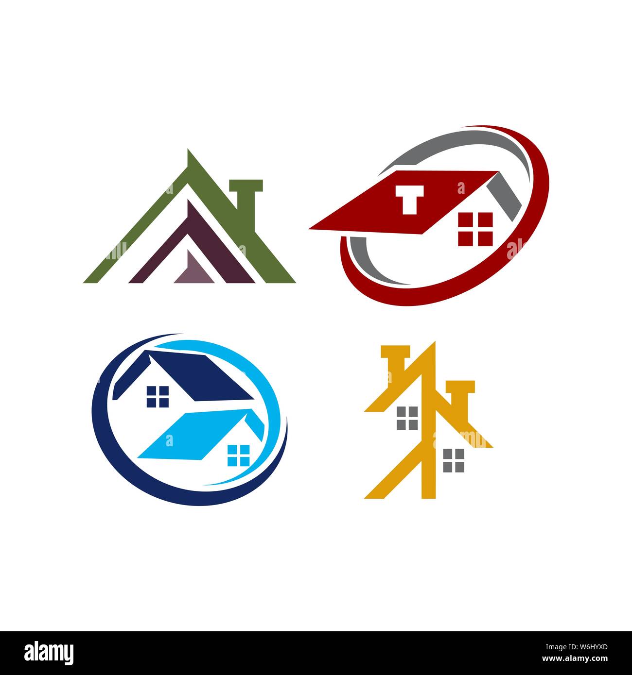 Real Estate Home Property Design Template Vector Set Stock Vector Image ...