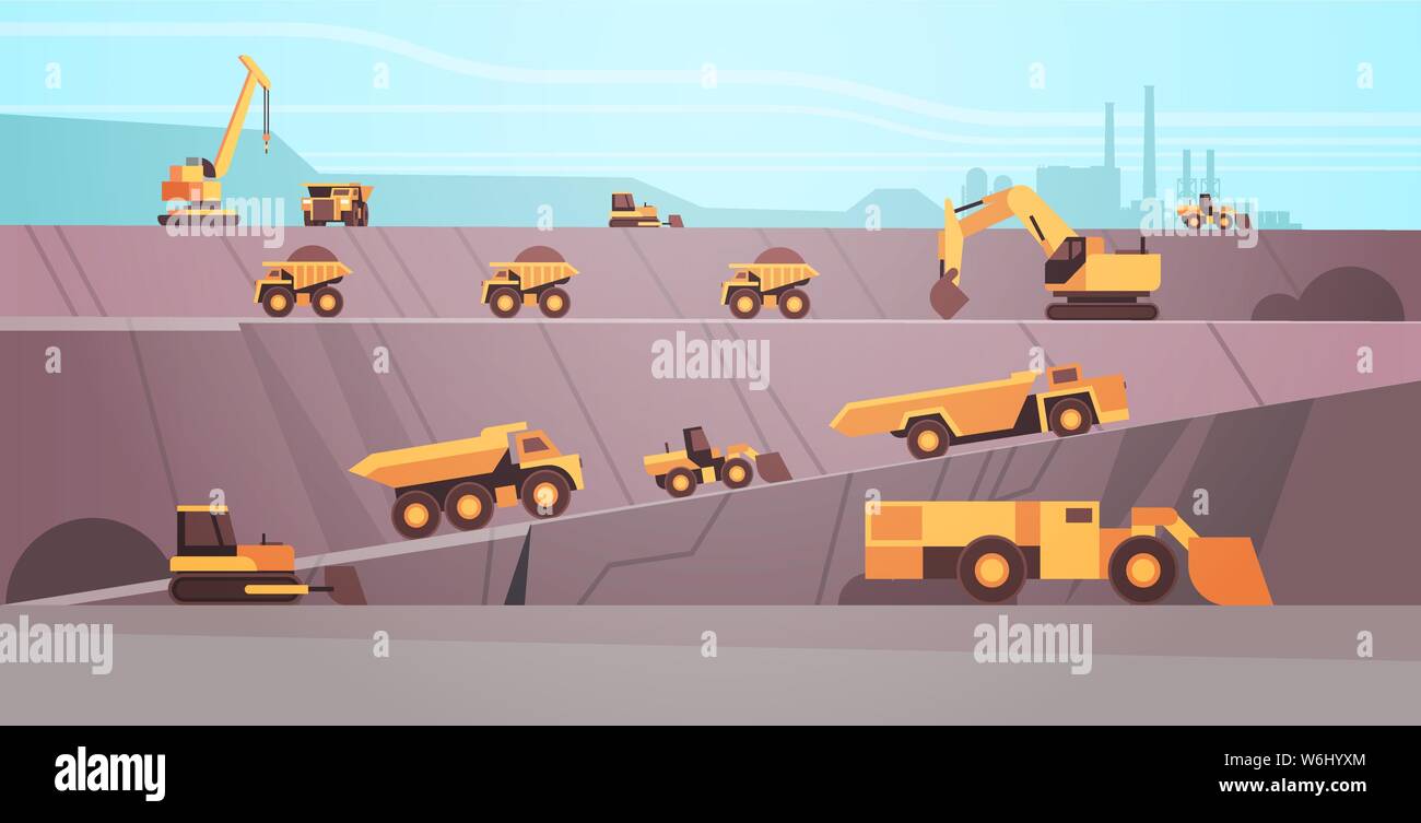 professional equipment working on coal mine production extraction ...