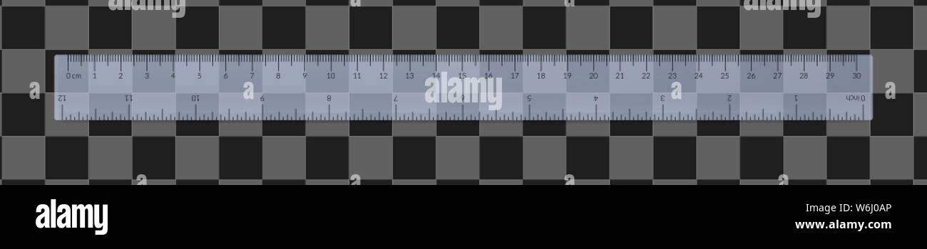 Engineer or architect plastic drafting ruler with an imperial and a ...