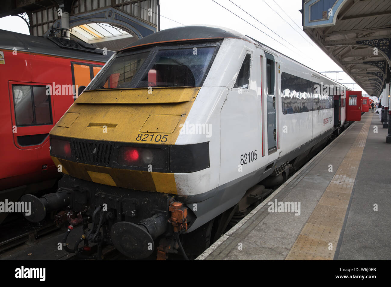 82105 train on the Liverpool Street to Norwich Greater Anglian line ...